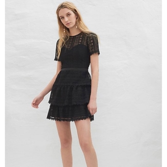 Express | Dresses | Express Lace Tiered Fit And Flare Mini Dress | Poshmark